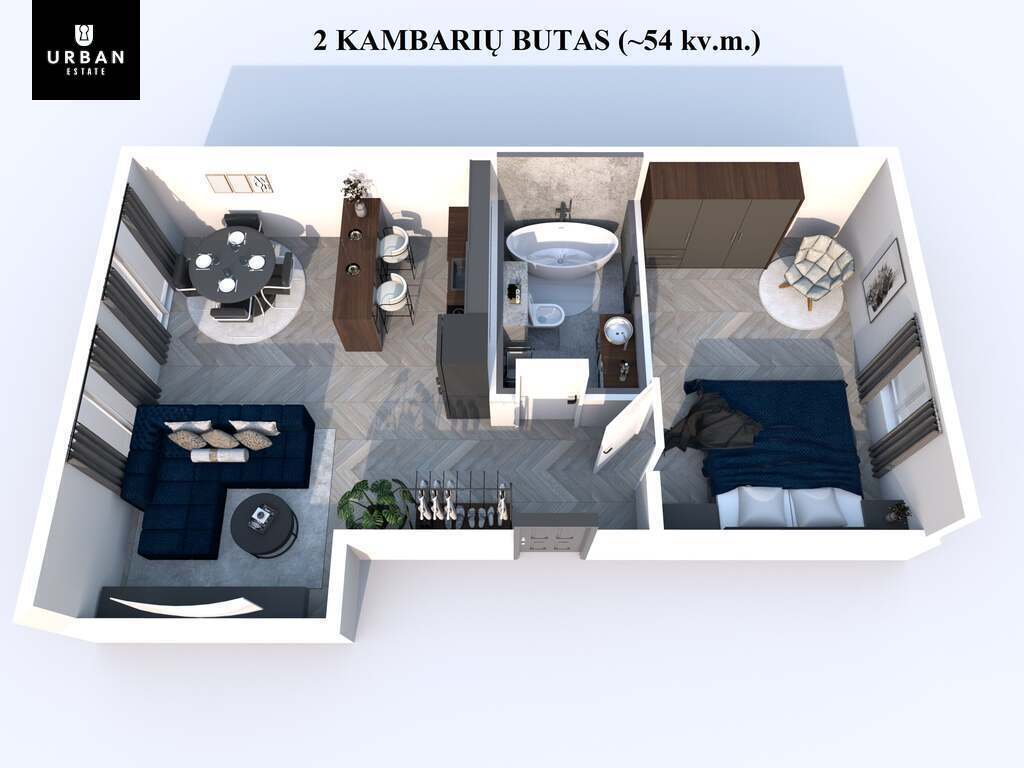Parduodamas butas Maironio g., Raseiniuose, 54.49 kv.m ploto, 2 ...